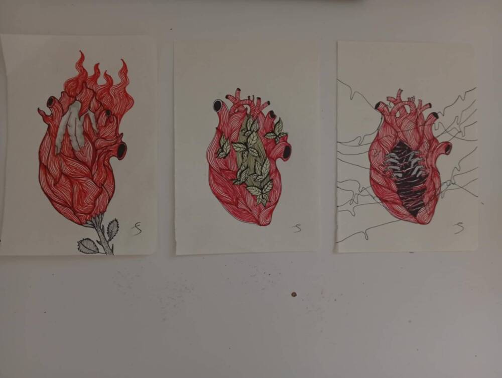 LOVE by Eleni Savvidou, dark Drawings for sale, direct from the artist
