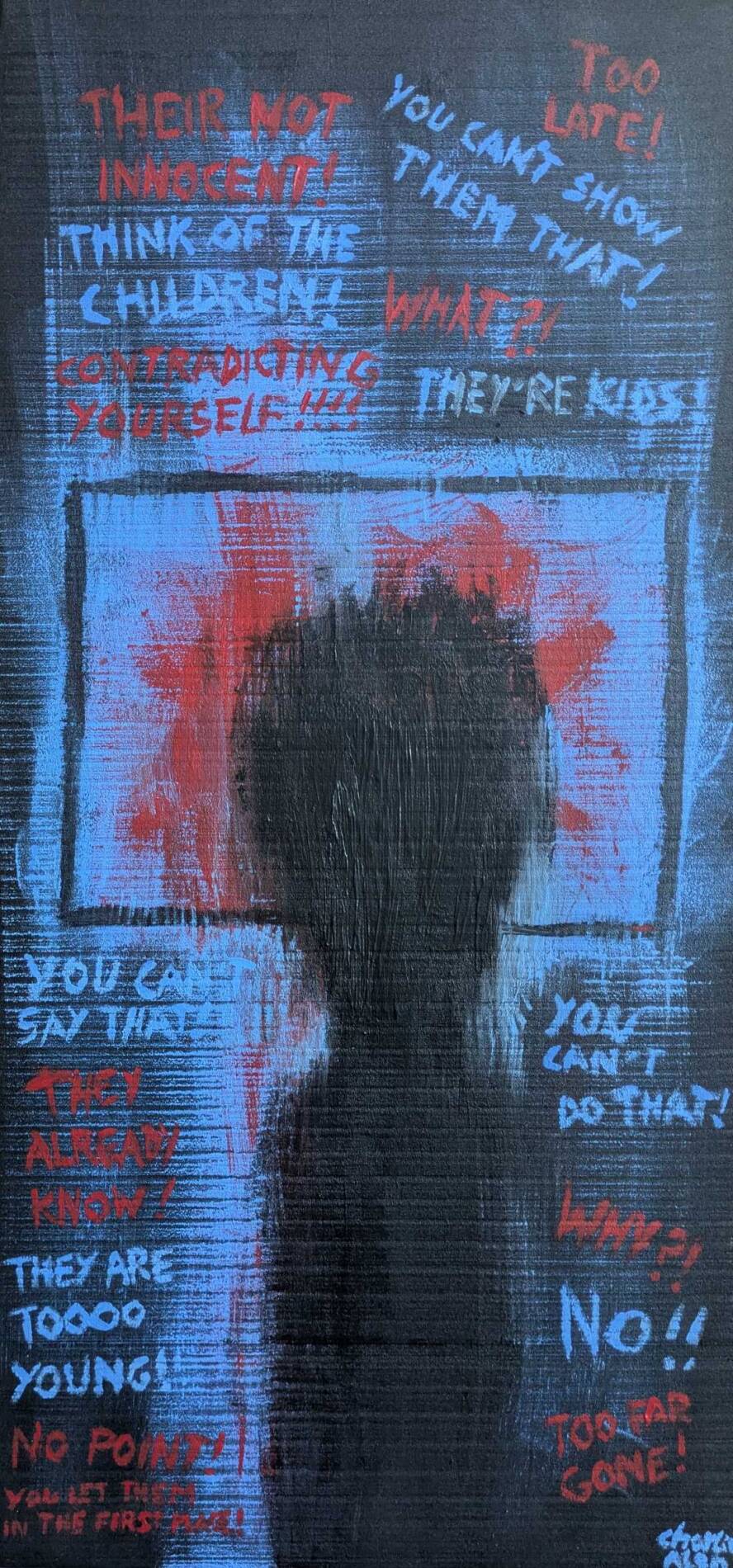 Exposure by Charlie Alen, dark Paintings for sale, direct from the artist